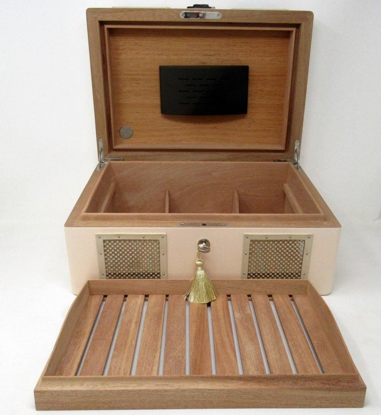 Art Deco Style Wood Cigar Cigarette Humidor Box Manning of Ireland ...