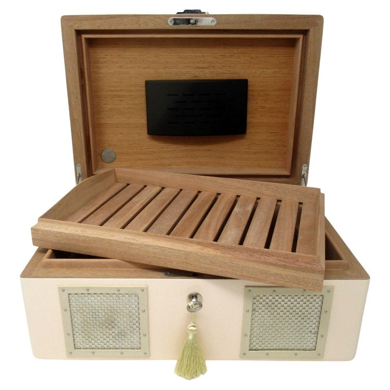 Art Deco Style Wood Cigar Cigarette Humidor Box Manning of Ireland ...