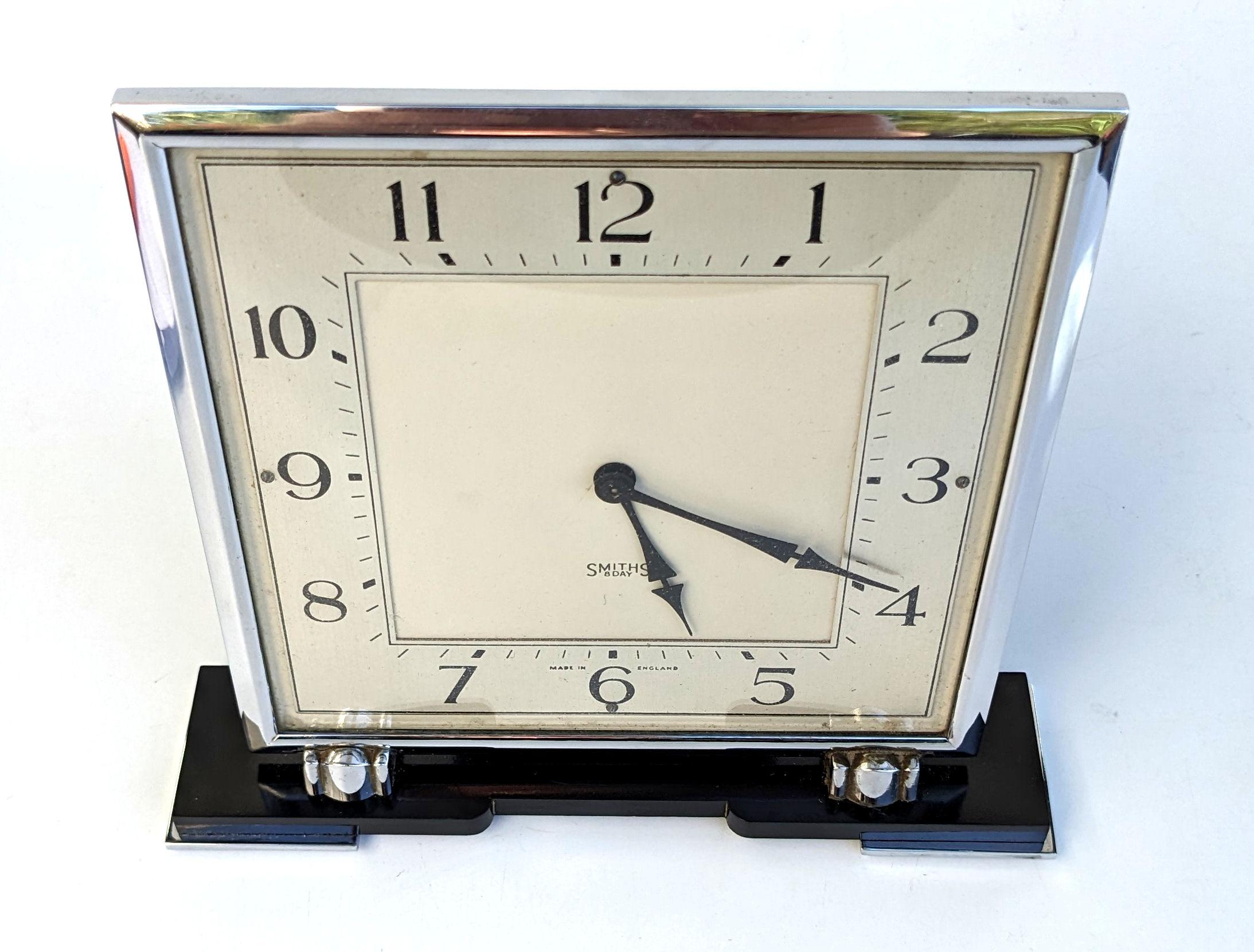 Art Deco Stylish 8 Day Mantle Clock By Smiths, England, c1930 For Sale ...