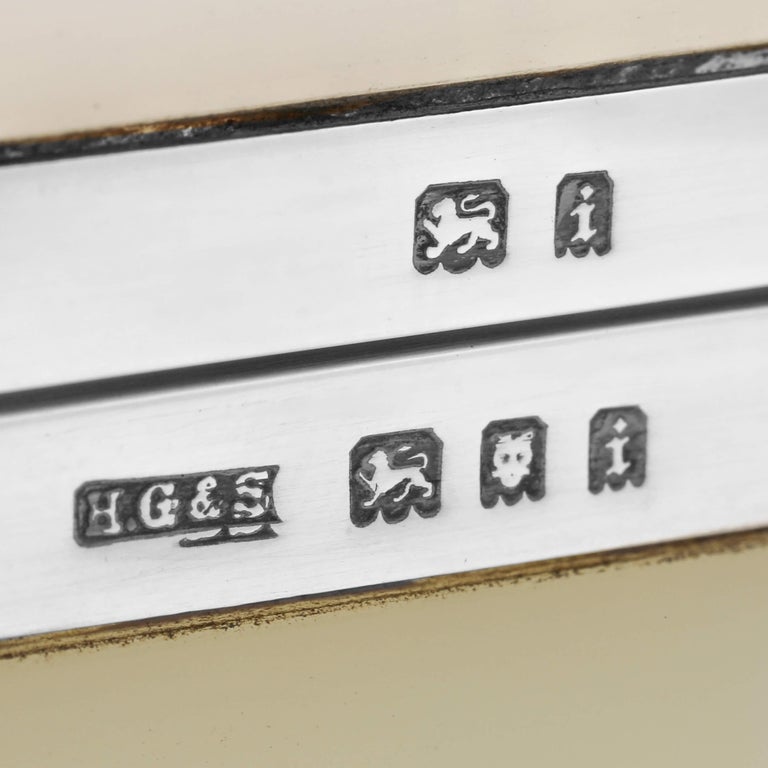 Art Deco Stylish Alabaster and Sterling Silver Table Box, Made in 1924 ...