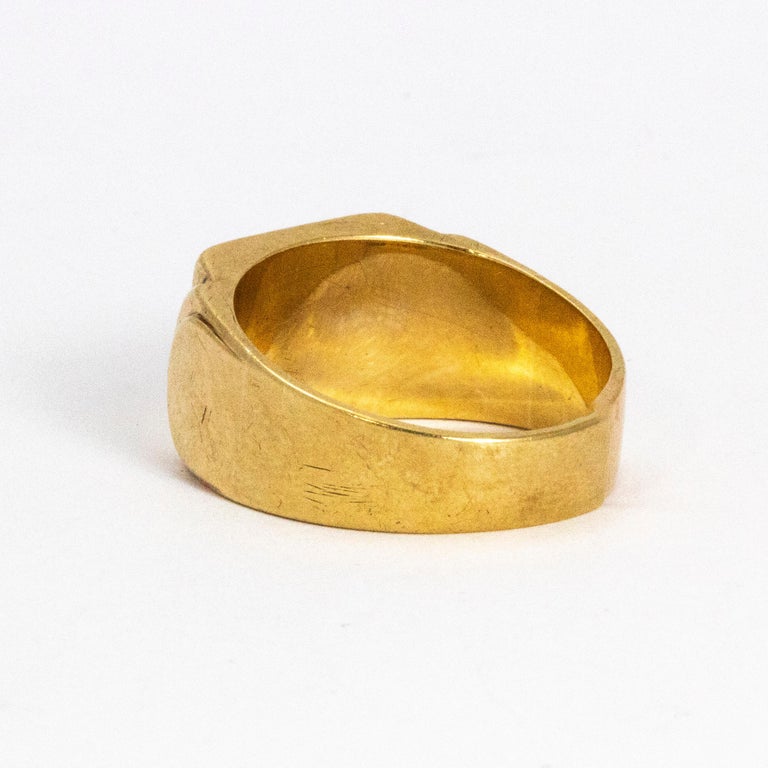Art Deco Stylish Gent's Gold Signet Ring at 1stDibs