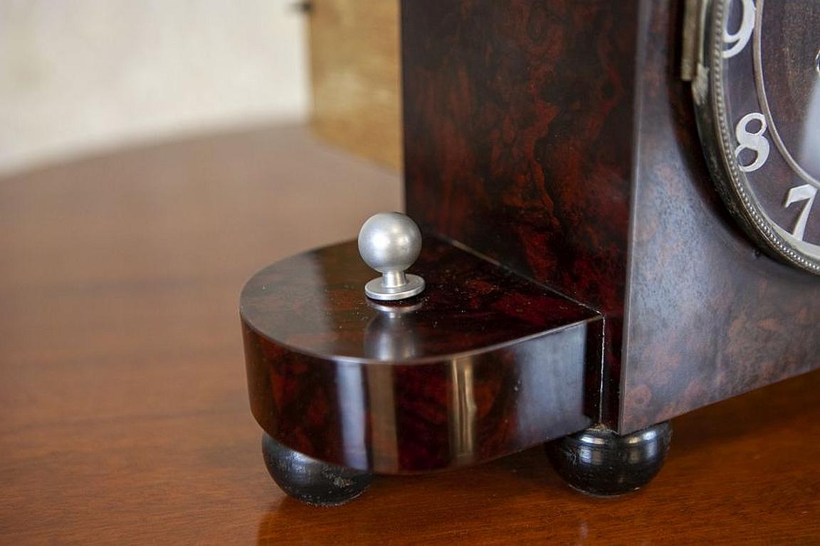 Art Deco Table Clock from the Mid. 20th Century in Dark Brown For Sale ...