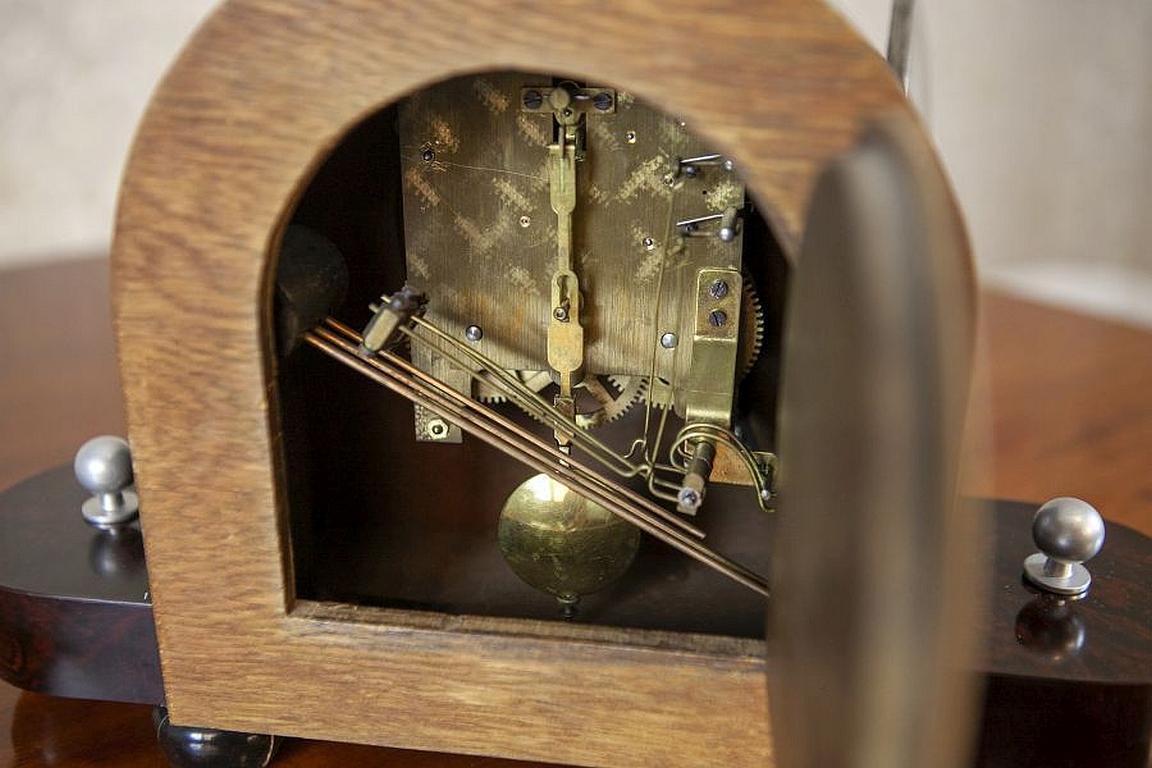 Art Deco Table Clock from the Mid. 20th Century in Dark Brown For Sale ...