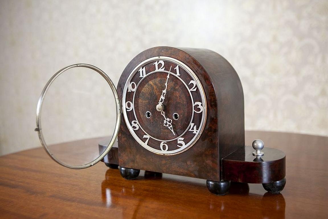 Art Deco Table Clock from the Mid. 20th Century in Dark Brown For Sale ...