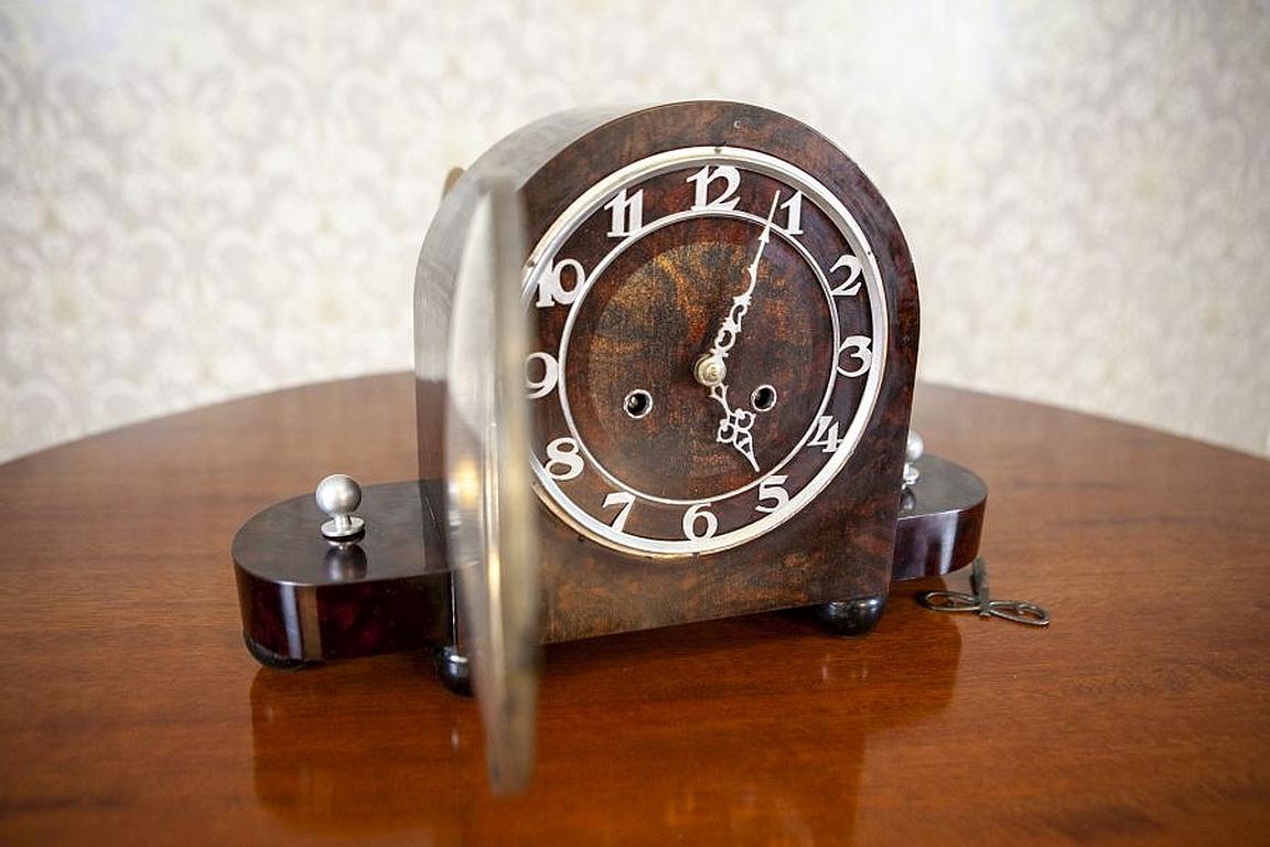 Art Deco Table Clock from the Mid. 20th Century in Dark Brown For Sale ...