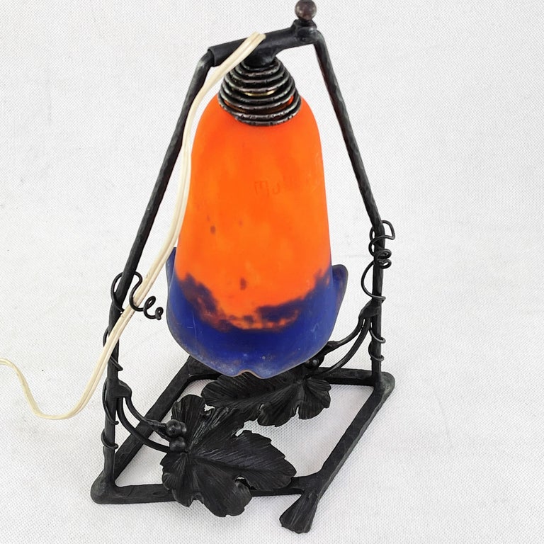 Art Deco Table lamp Pâte De Verre signed by Muller Freres Lunéville ...