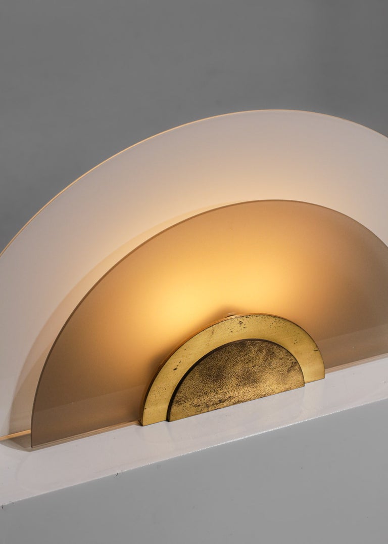 Art Deco Table Lamp Wall Light Perzel Années 40 Glass and Gold Bronze ...