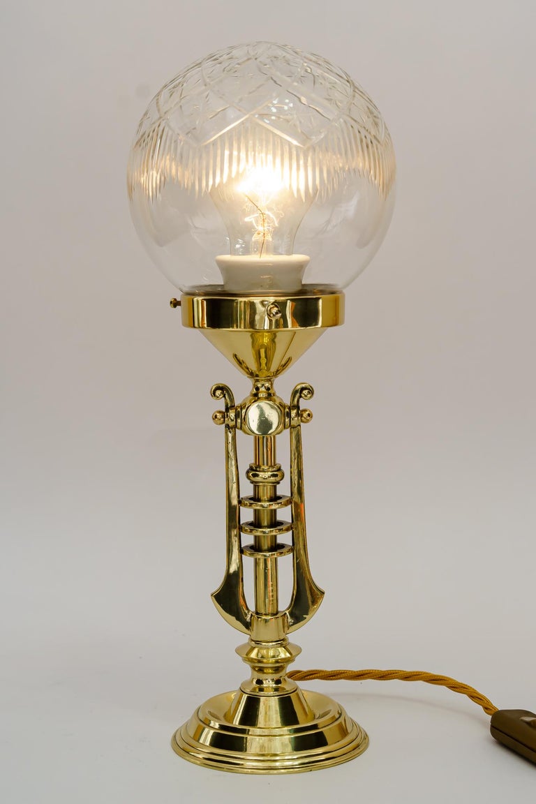Art Deco Table Lamp with Cut Glass Shade, Vienna, Around 1920s For Sale ...