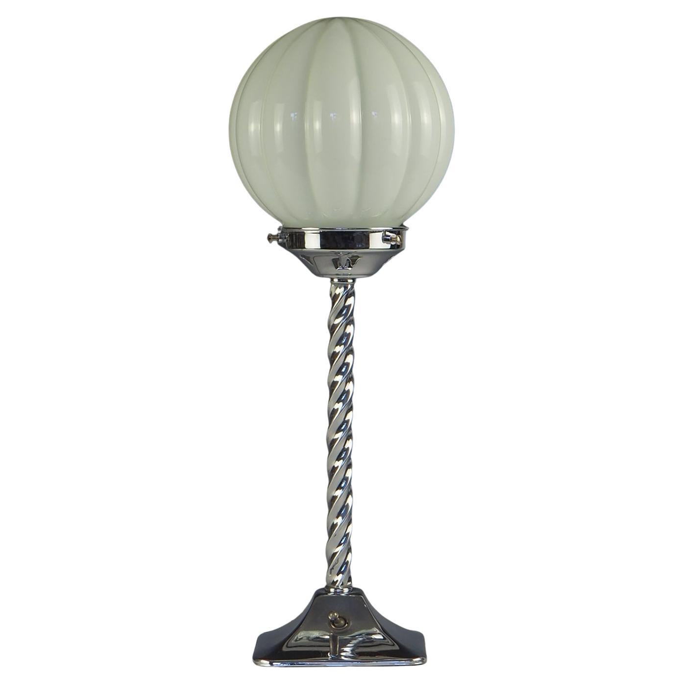 Art Deco Bronze Snake / Cobra Table Lamp with Round Globe at 1stDibs ...