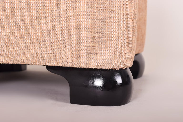 Art Deco Tabourette, New Upholstery with Original Fabric, Bohemia, 1920 ...