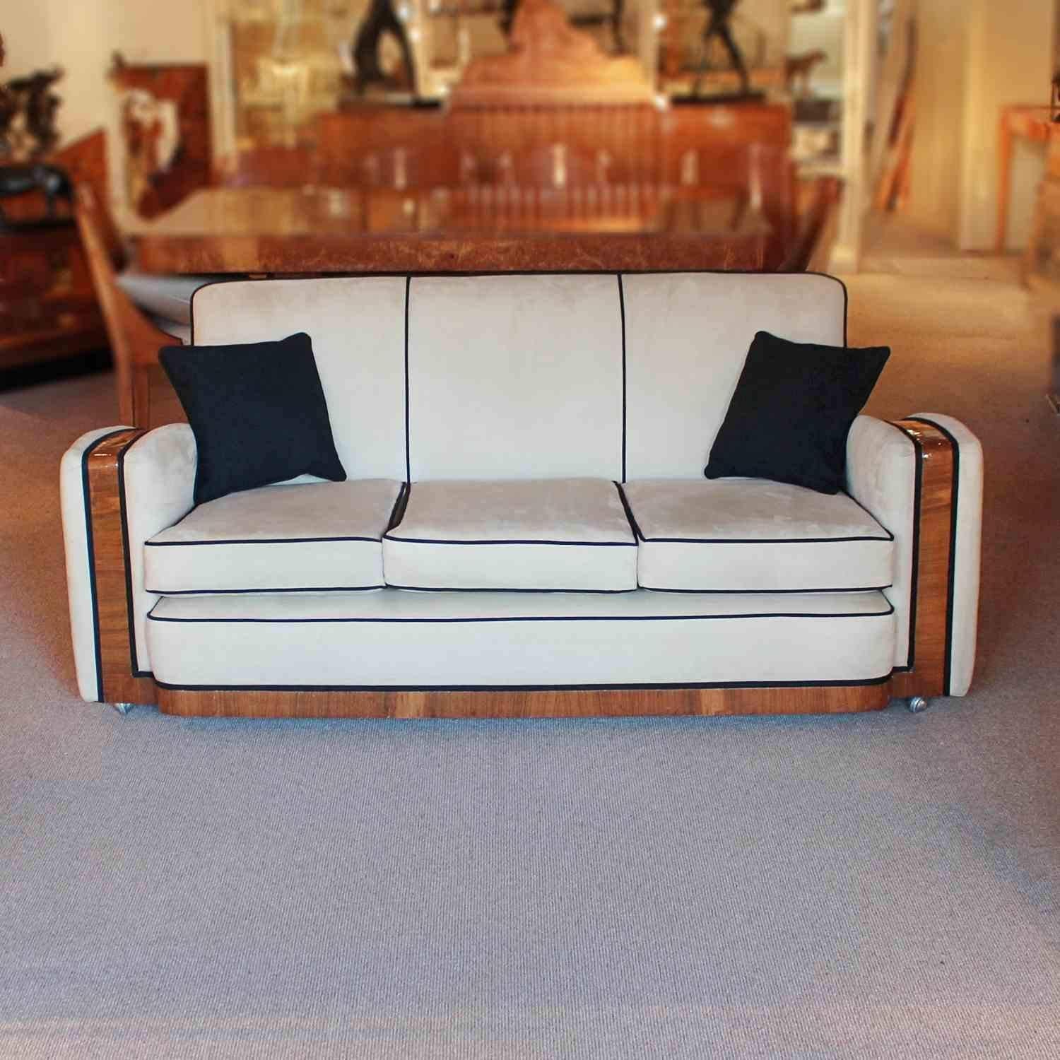 Art Deco Tank Three-Seat Sofa English, circa 1930 at 1stDibs