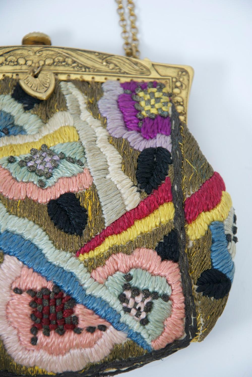 Art Deco Tapestry Evening Bag, France at 1stDibs | art deco evening bag ...