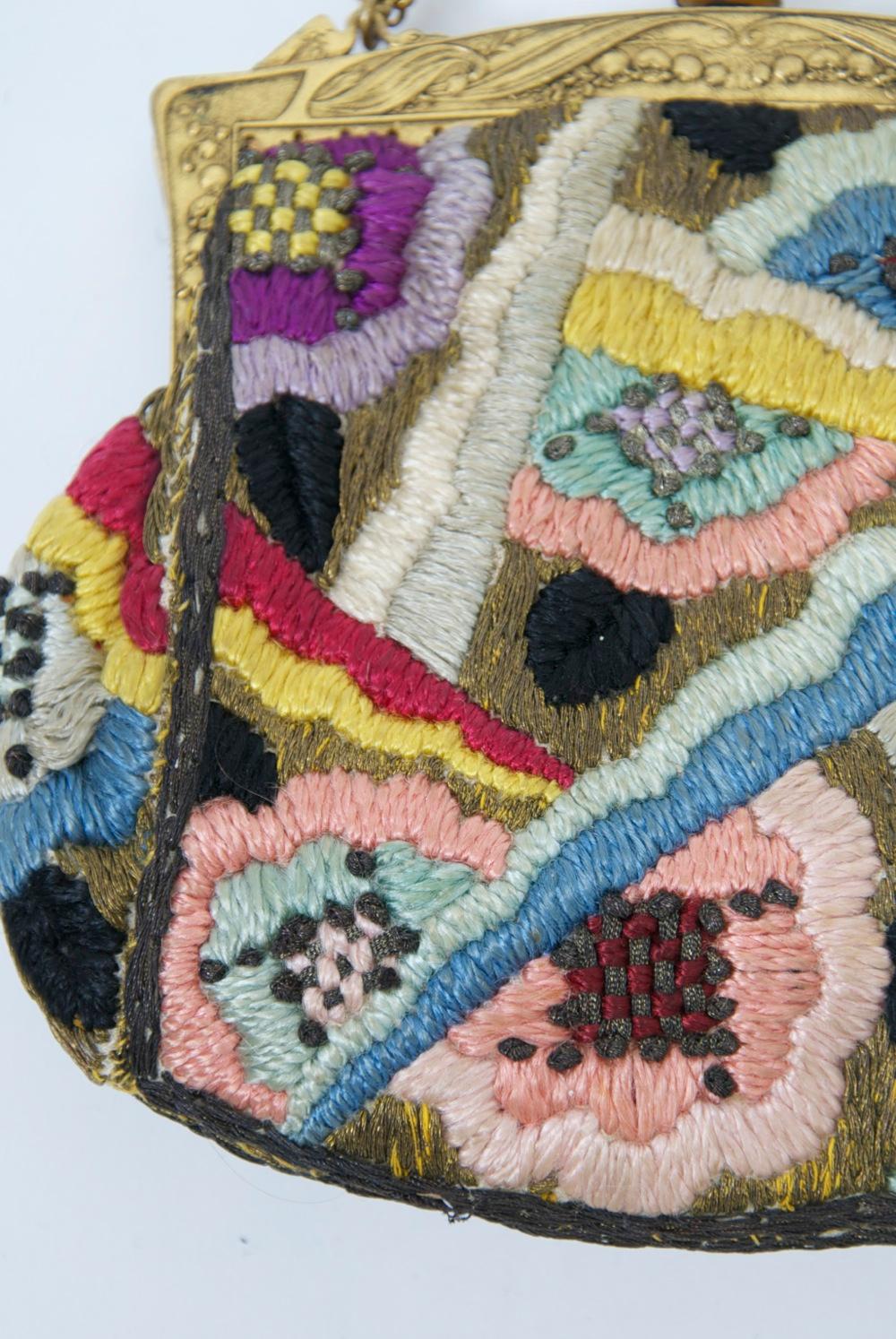 Art Deco Tapestry Evening Bag, France at 1stDibs | art deco evening bag ...