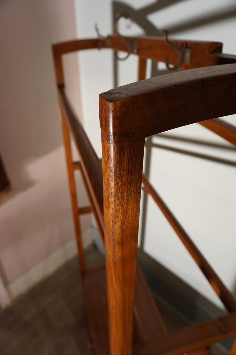 Art Deco Teak Coat Rack Hat Stand Bench Locking Cabinet For Sale at 1stDibs
