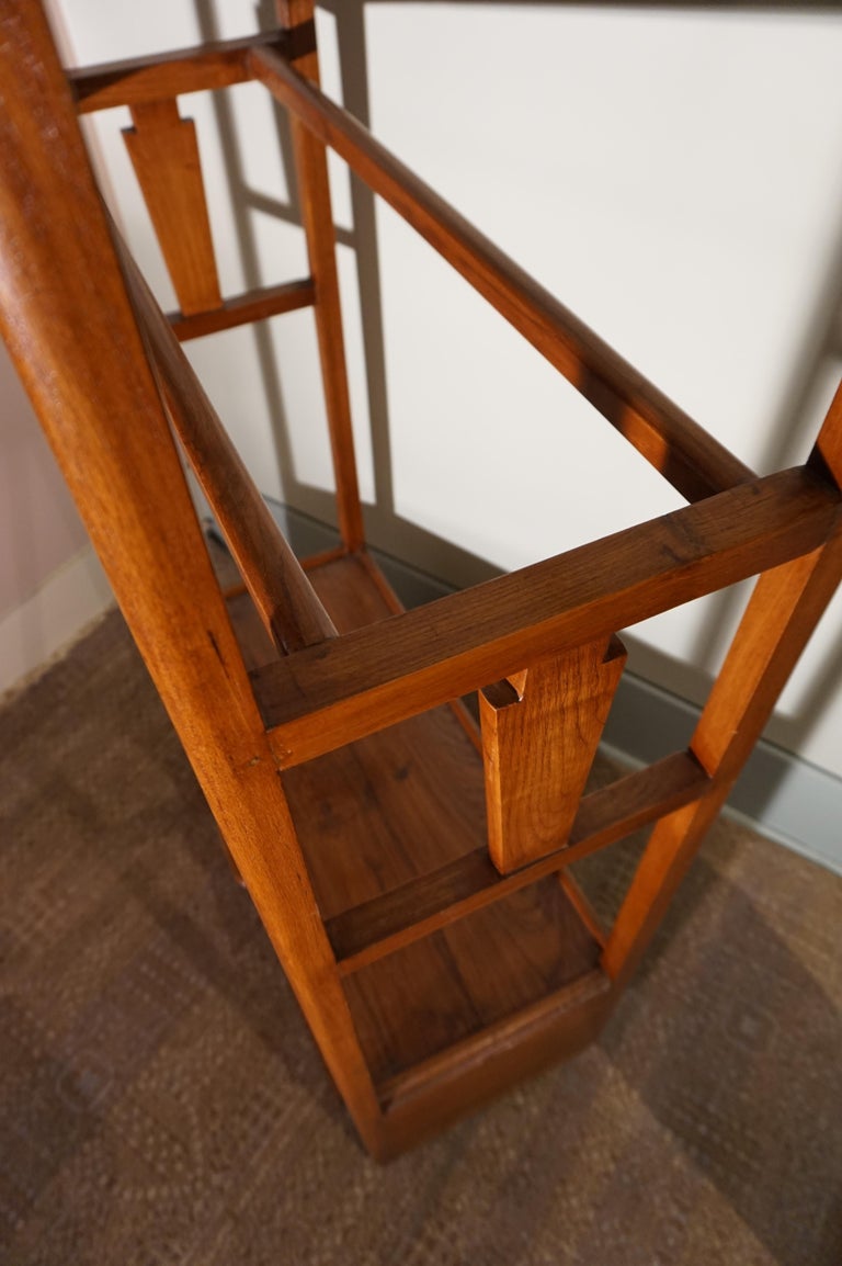 Art Deco Teak Coat Rack Hat Stand Bench Locking Cabinet For Sale at 1stDibs