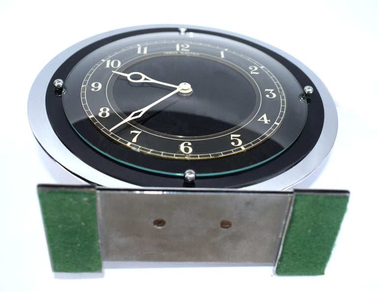 Art Deco Temco Chrome Electric Mantel Clock, 1930s at 1stDibs