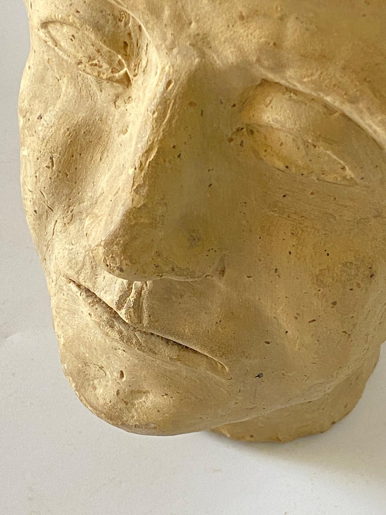 Art Deco Terracotta Sculpture, White Color, Man Head, France, 1940 For ...