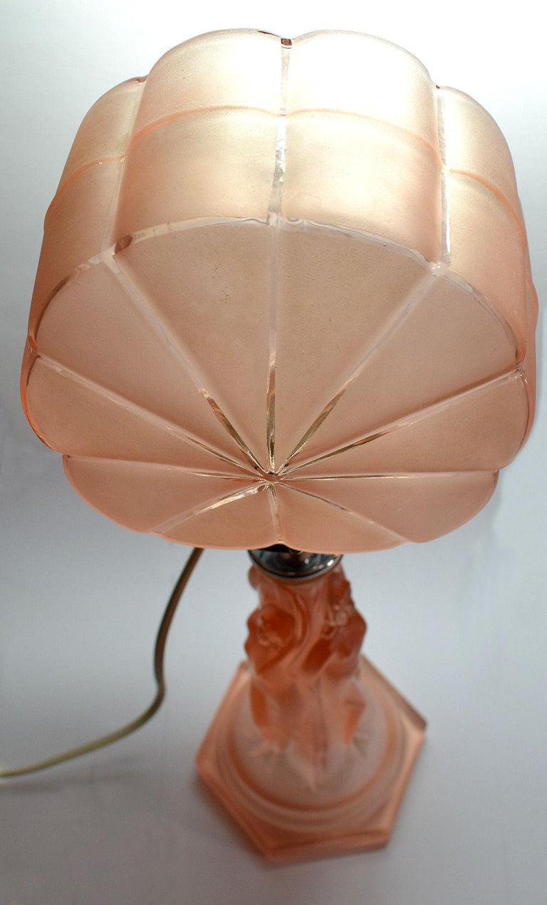 Art Deco Three Graces Uranium Glass Table Lamp at 1stDibs