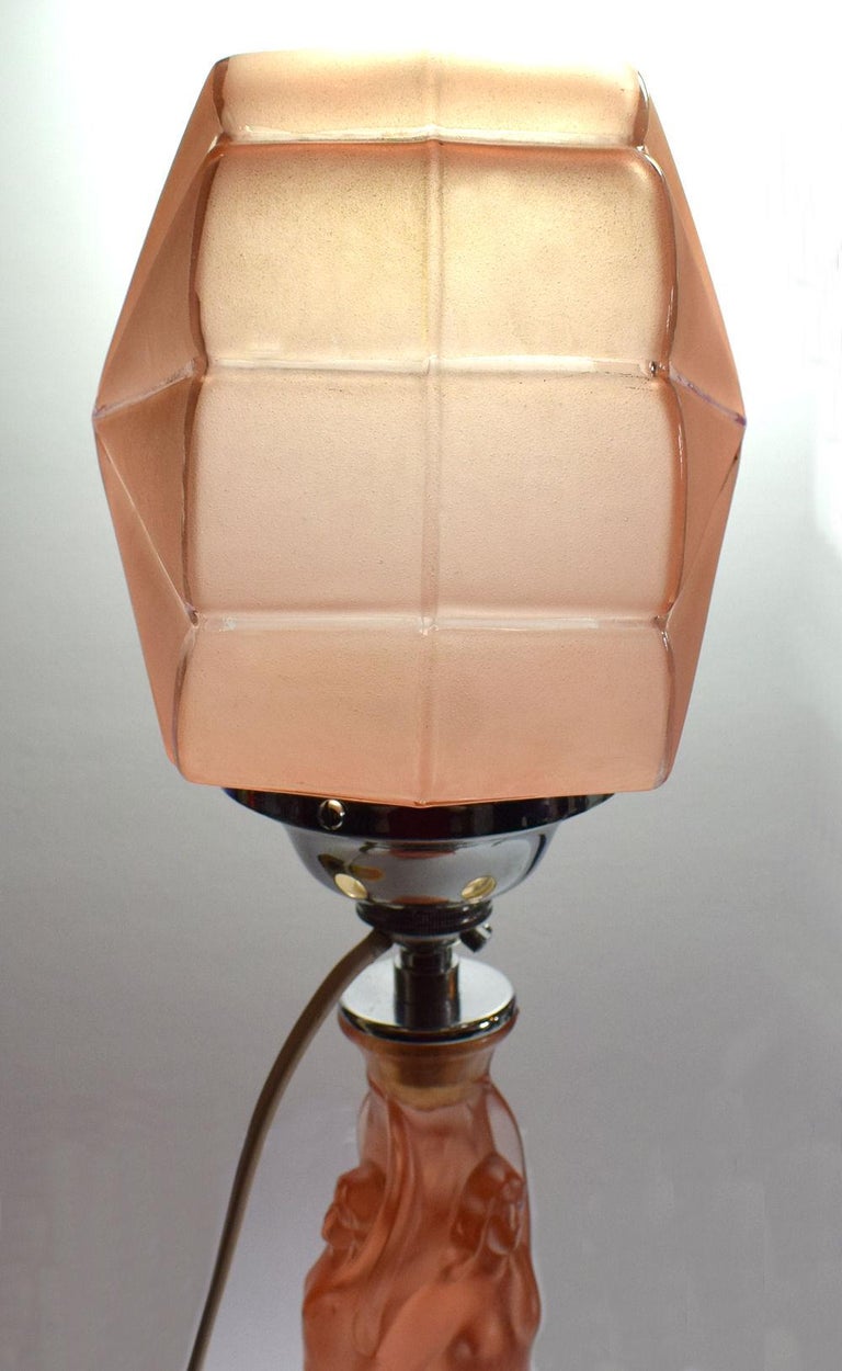Art Deco Three Graces Uranium Glass Table Lamp at 1stDibs