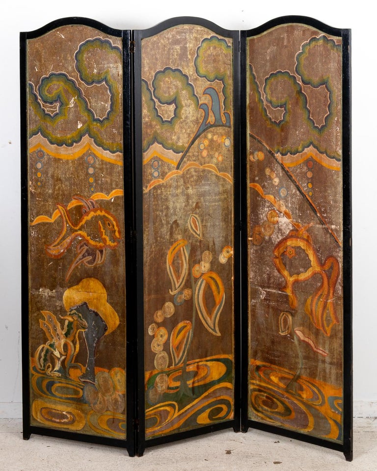 Art Deco Three Panel Screen For Sale at 1stDibs