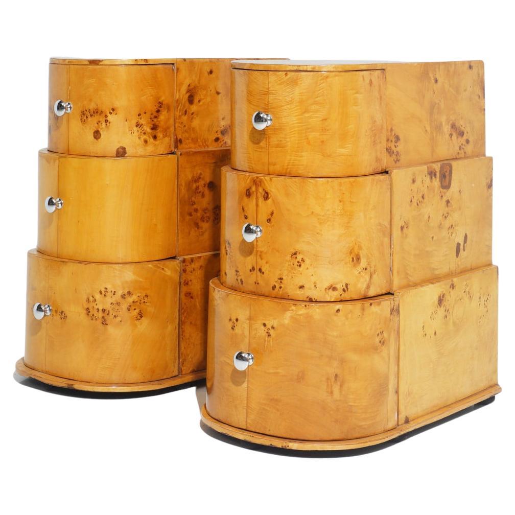 Art Deco Burlwood Nightstands For Sale at 1stDibs