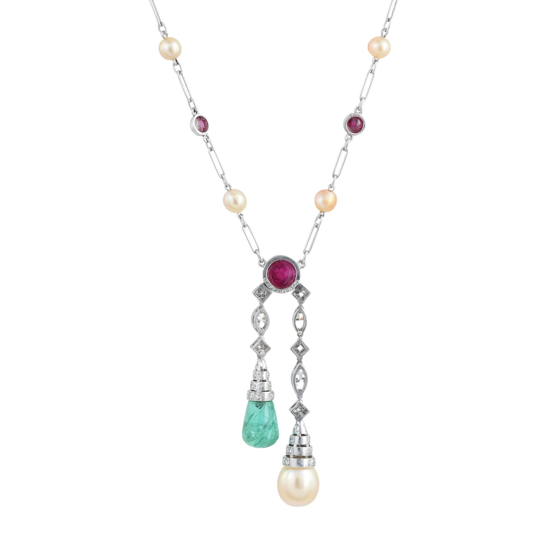Art Deco Tiffany and Co Gem Set Negligee Necklace at 1stDibs | negligee ...