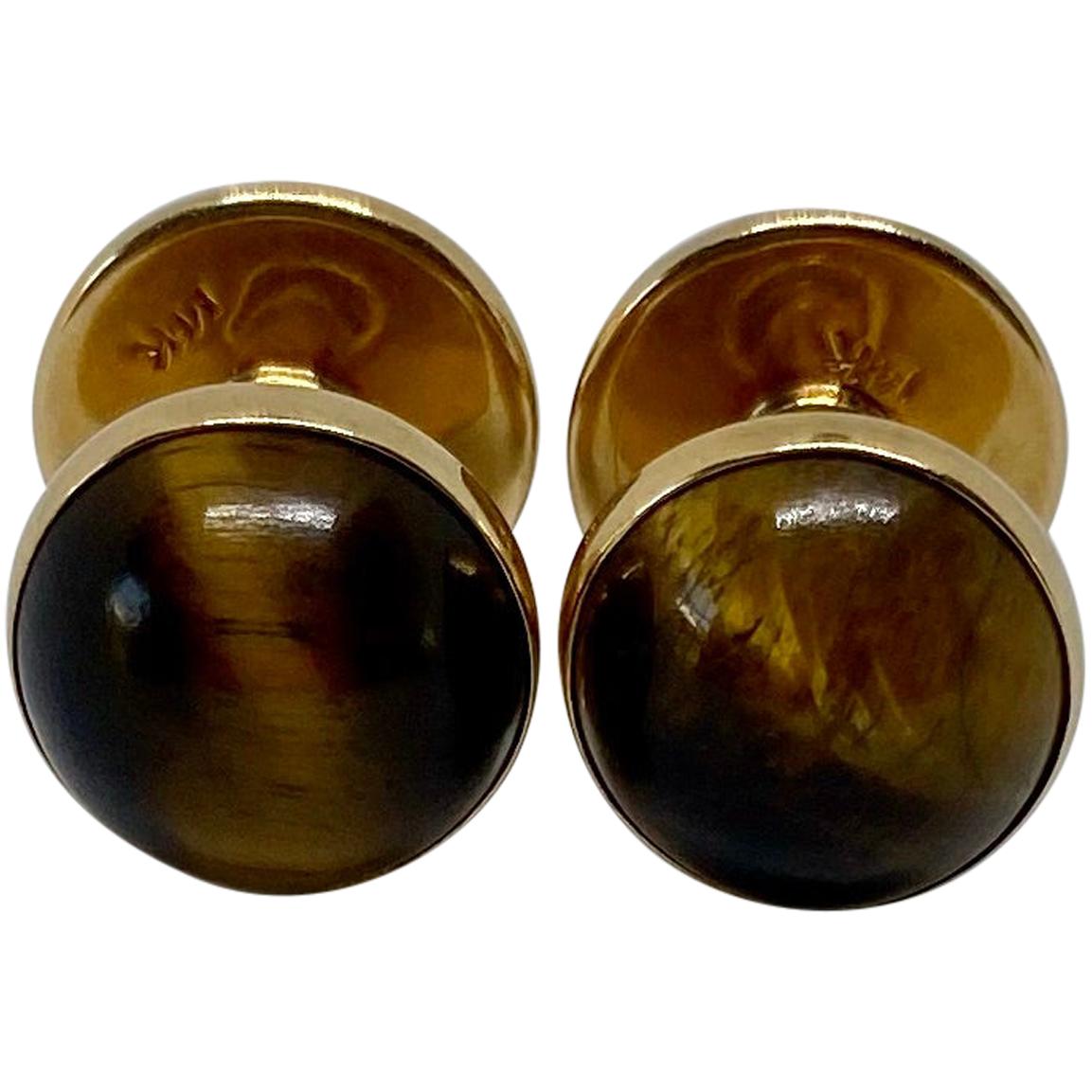 Krementz 14 Karat Gold and Mother of Pearl Cufflinks and Button Dress ...