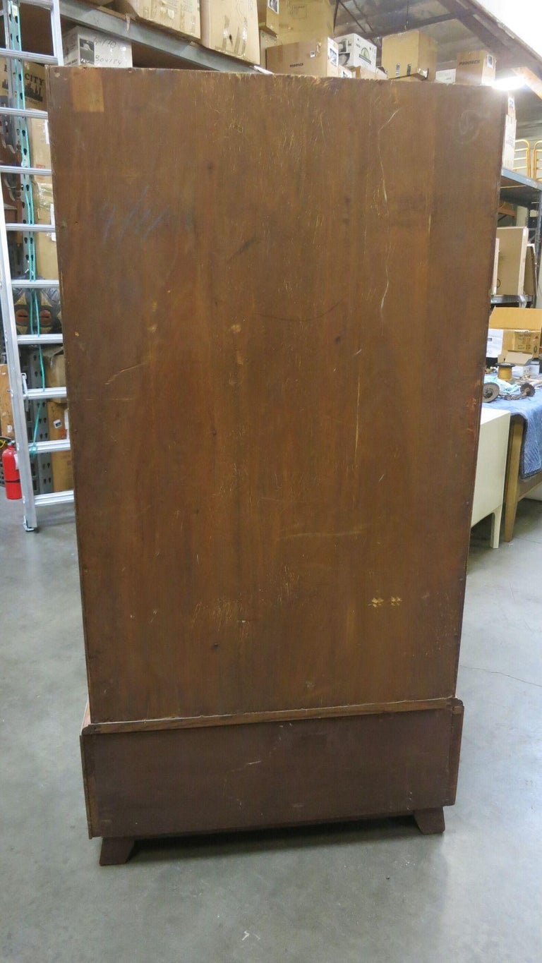 Art Deco "Tombstone" Walnut Men's Armoire by Raven Furniture For Sale ...