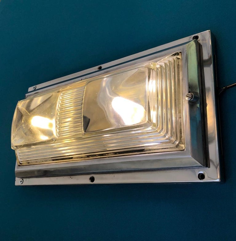Art Deco Train or Locomotive Lighting, Wall or Ceiling, Saint Gobain ...