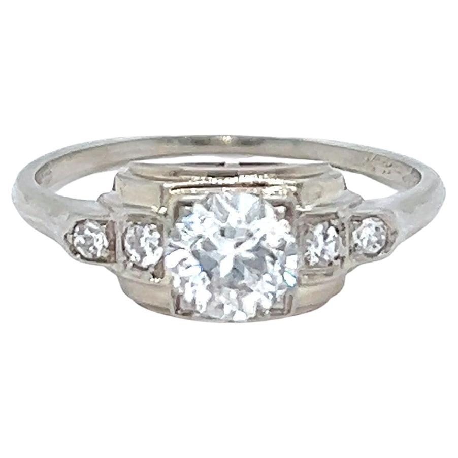 Traub Orange Blossom Art Deco 18 Karat Gold and Diamond Engagement Ring ...