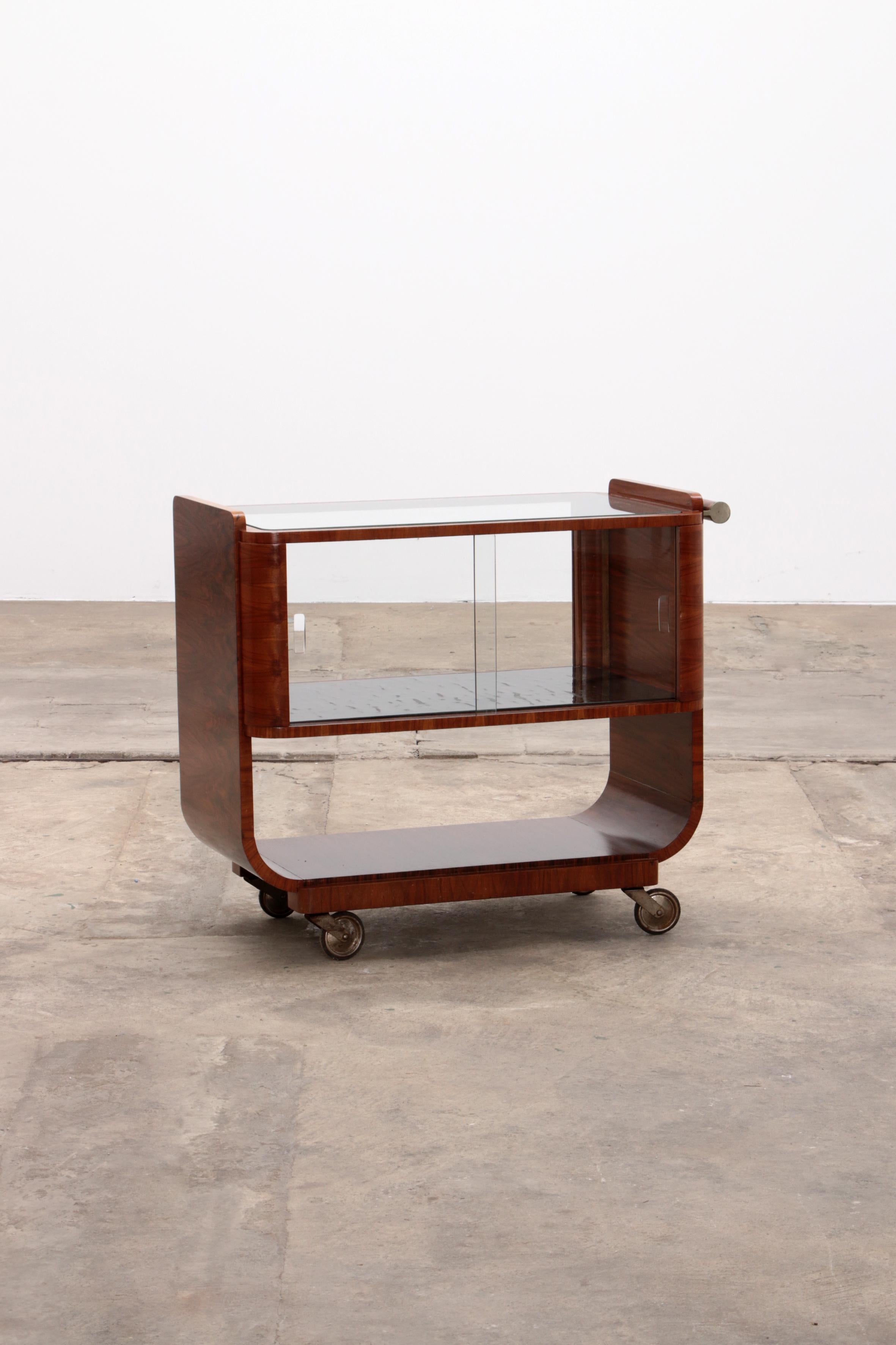 Art Deco trolley made of walnut "Amsterdam school" 1930s For Sale at ...