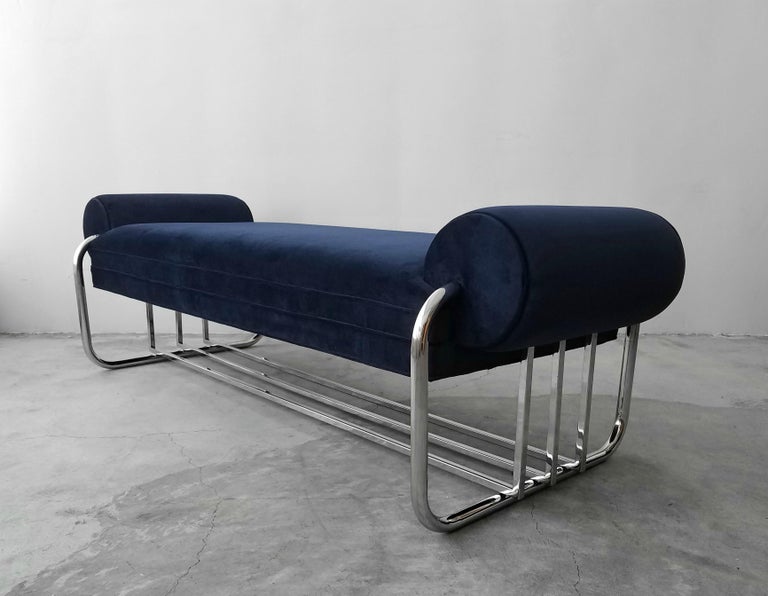 Art Deco Tubular Chrome Bench by Donald Deskey For Sale at 1stDibs