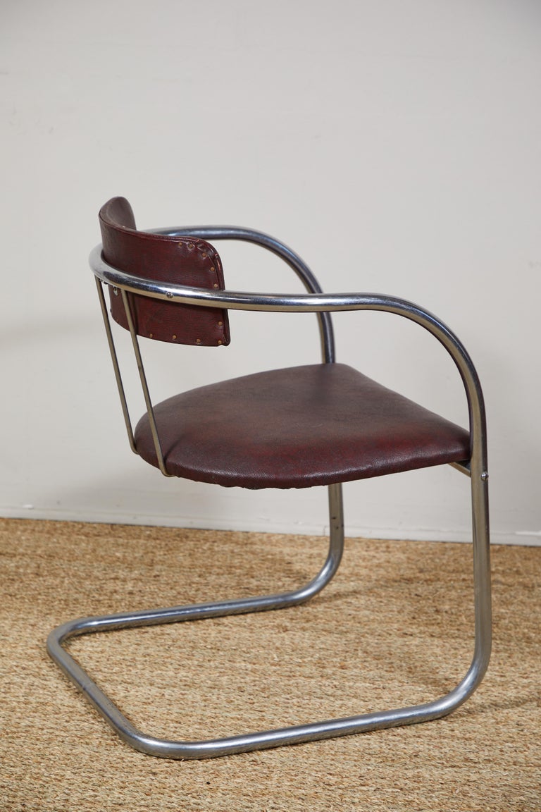 Art Deco Tubular Chrome Chairs Pair For Sale at 1stDibs