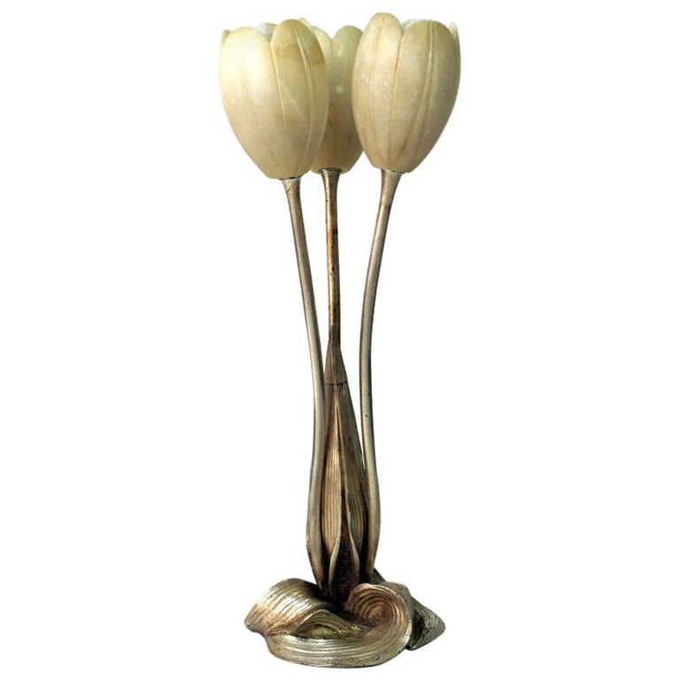 Art Deco Tulip Table Lamp by Albert Cheuret For Sale at 1stDibs