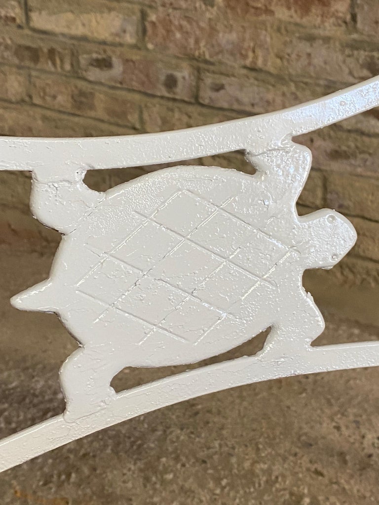 Art Deco Turtle Decorated Iron Outdoor Lounge Chair For Sale at 1stDibs
