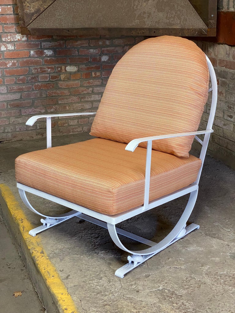 Art Deco Turtle Decorated Iron Outdoor Lounge Chair For Sale at 1stDibs