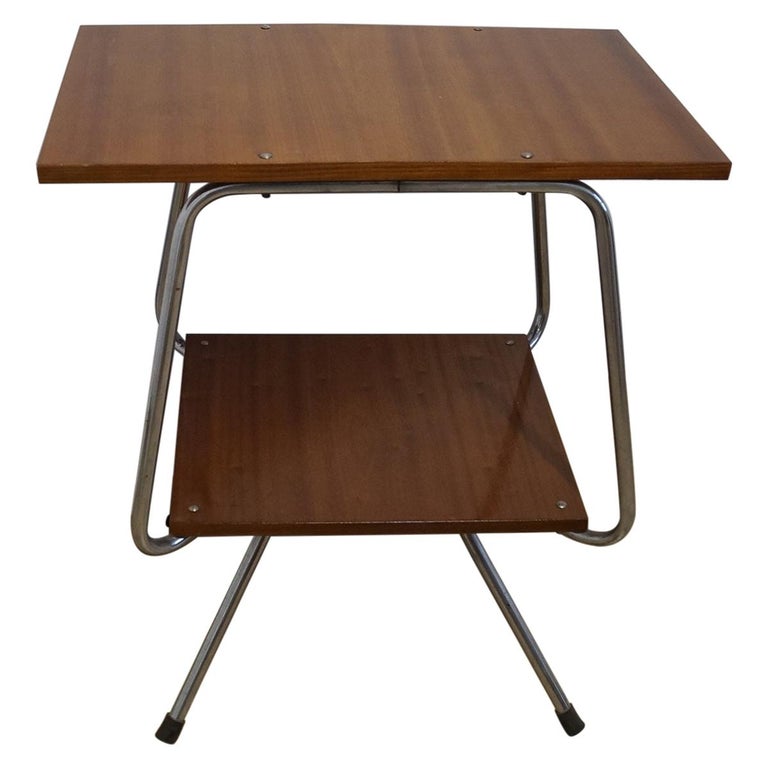 Art Deco Tv Table chrome from 1970 For Sale at 1stDibs