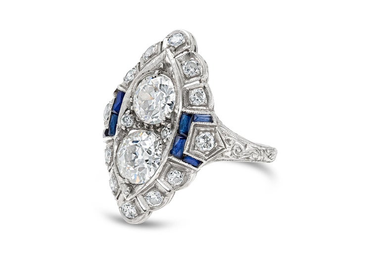 Art Deco Two Stone Dinner Ring at 1stDibs