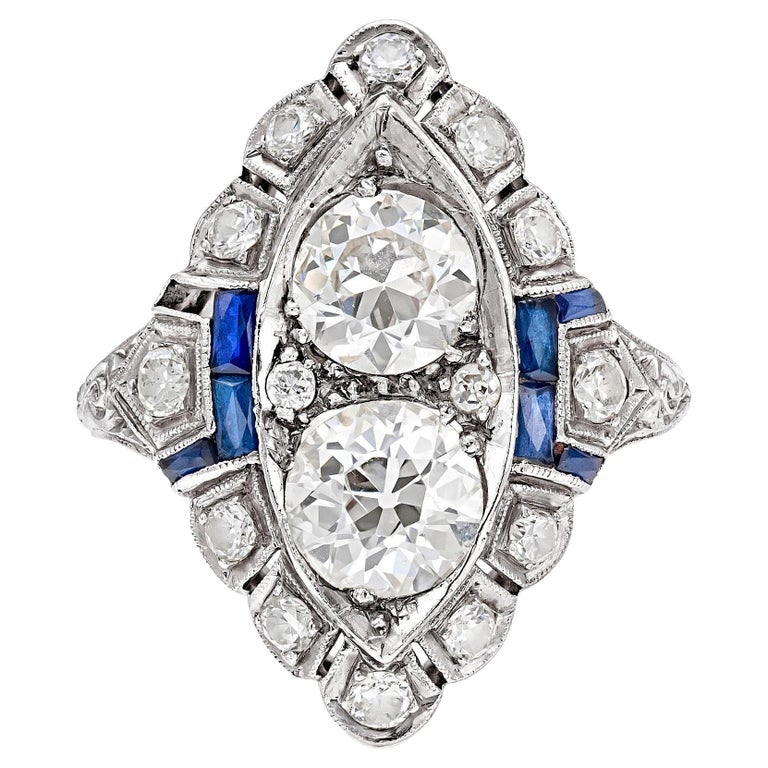 Art Deco Two Stone Dinner Ring at 1stDibs
