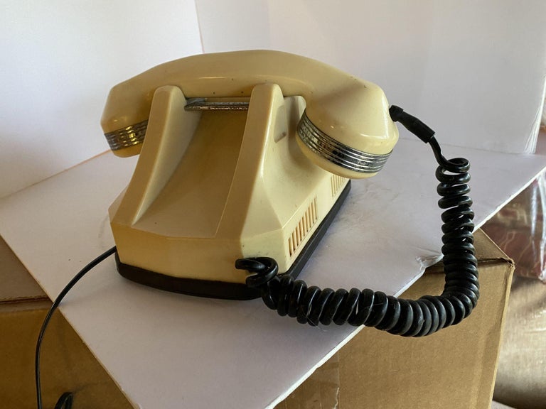 Art Deco Type 40 Ivory Chrome Trim Telephone by Monophone, Circa 1930 ...