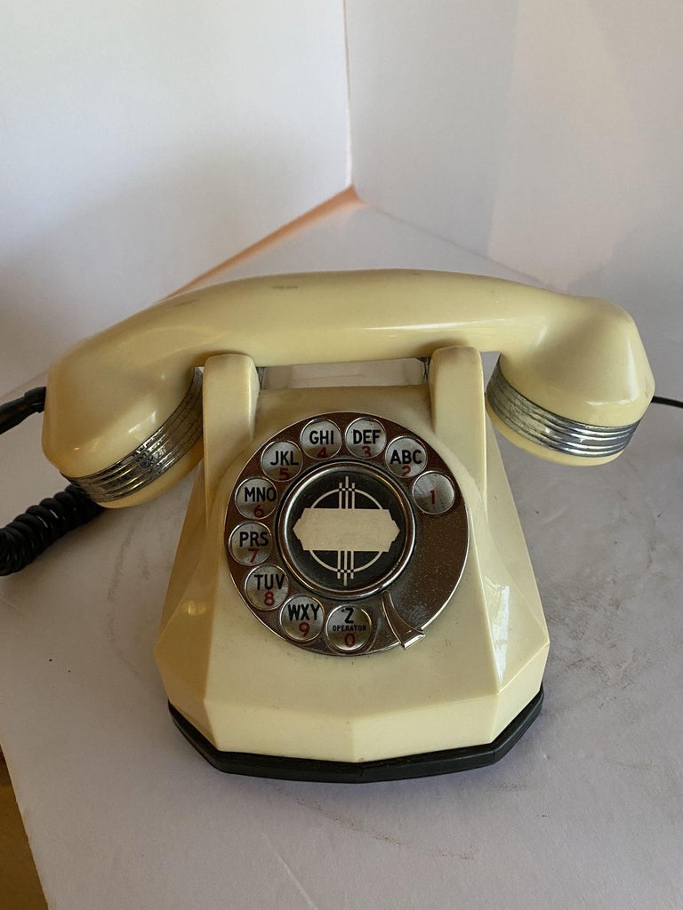 Art Deco Type 40 Ivory Chrome Trim Telephone by Monophone, Circa 1930 ...