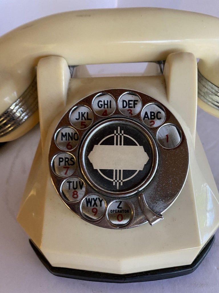Art Deco Type 40 Ivory Chrome Trim Telephone by Monophone, Circa 1930 ...