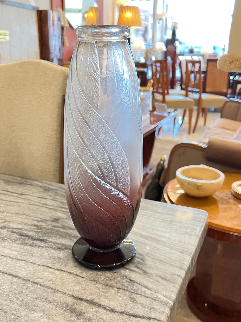 Art Deco Vase by Le Verre Francais For Sale at 1stDibs