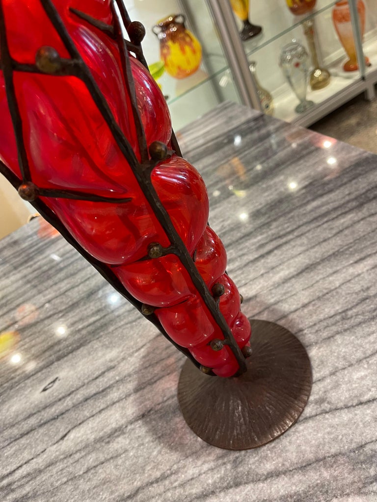 Art Deco Reticulated Glass Vase by Charles Schneider For Sale at 1stDibs