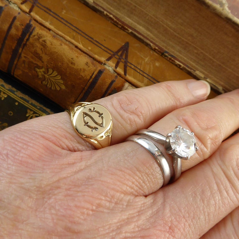 Art Deco Vintage 18 Carat Gold Signet Ring, Geroge V, Chester Assay ...