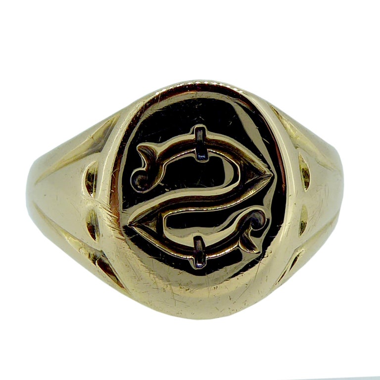 Art Deco Vintage 18 Carat Gold Signet Ring, Geroge V, Chester Assay ...