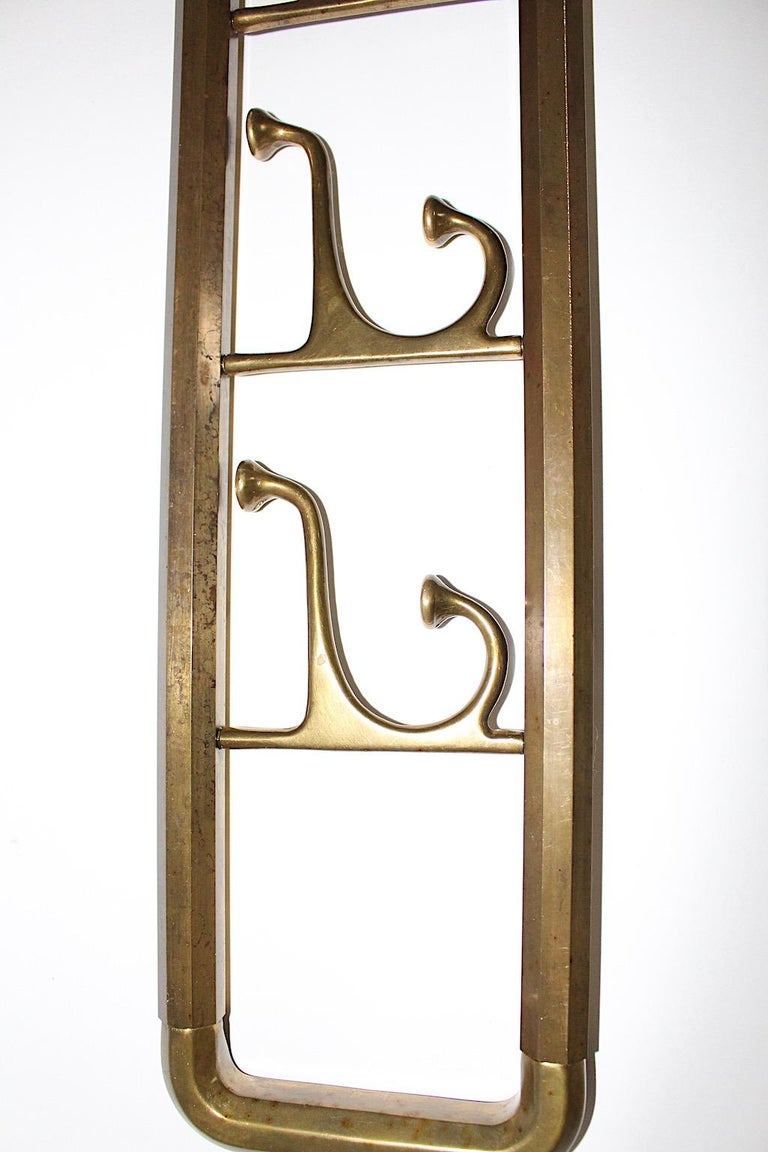 Art Deco Vintage Brass Coat Hooks or Coat Rack or Towel Rack 1930s ...