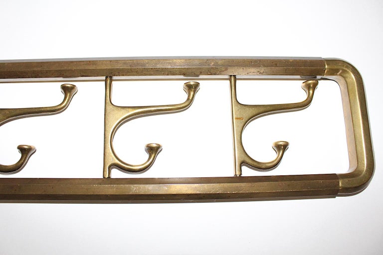 Art Deco Vintage Brass Coat Hooks or Coat Rack or Towel Rack 1930s ...