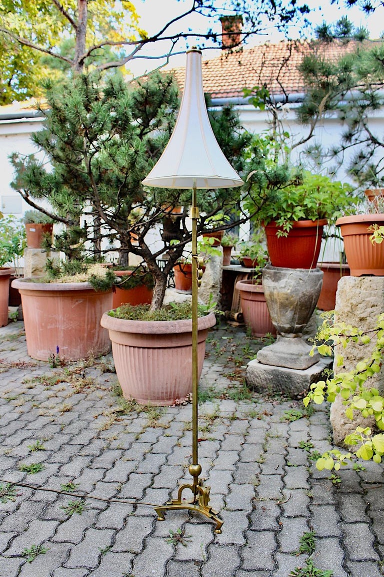 Art Deco Vintage Dagobert Peche Style Pagoda Brass Floor Lamp 1920s ...