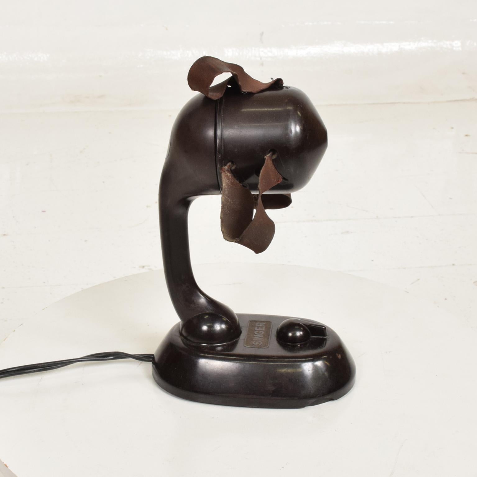 Art Deco Vintage Electric Fan Ribbonaire by Singer Brown Bakelite For ...